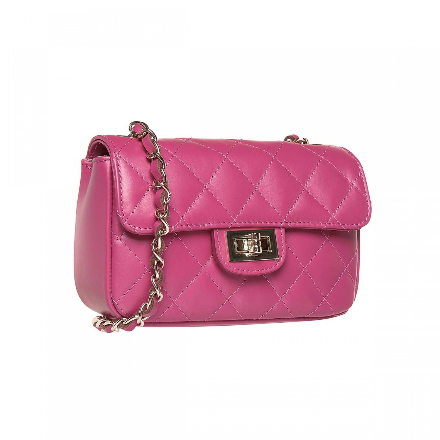 Geanta Mini din Piele Matlasata Roz Fuchsia - Agnes