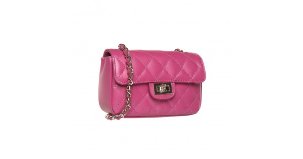 Geanta Mini din Piele Matlasata Roz Fuchsia - Agnes