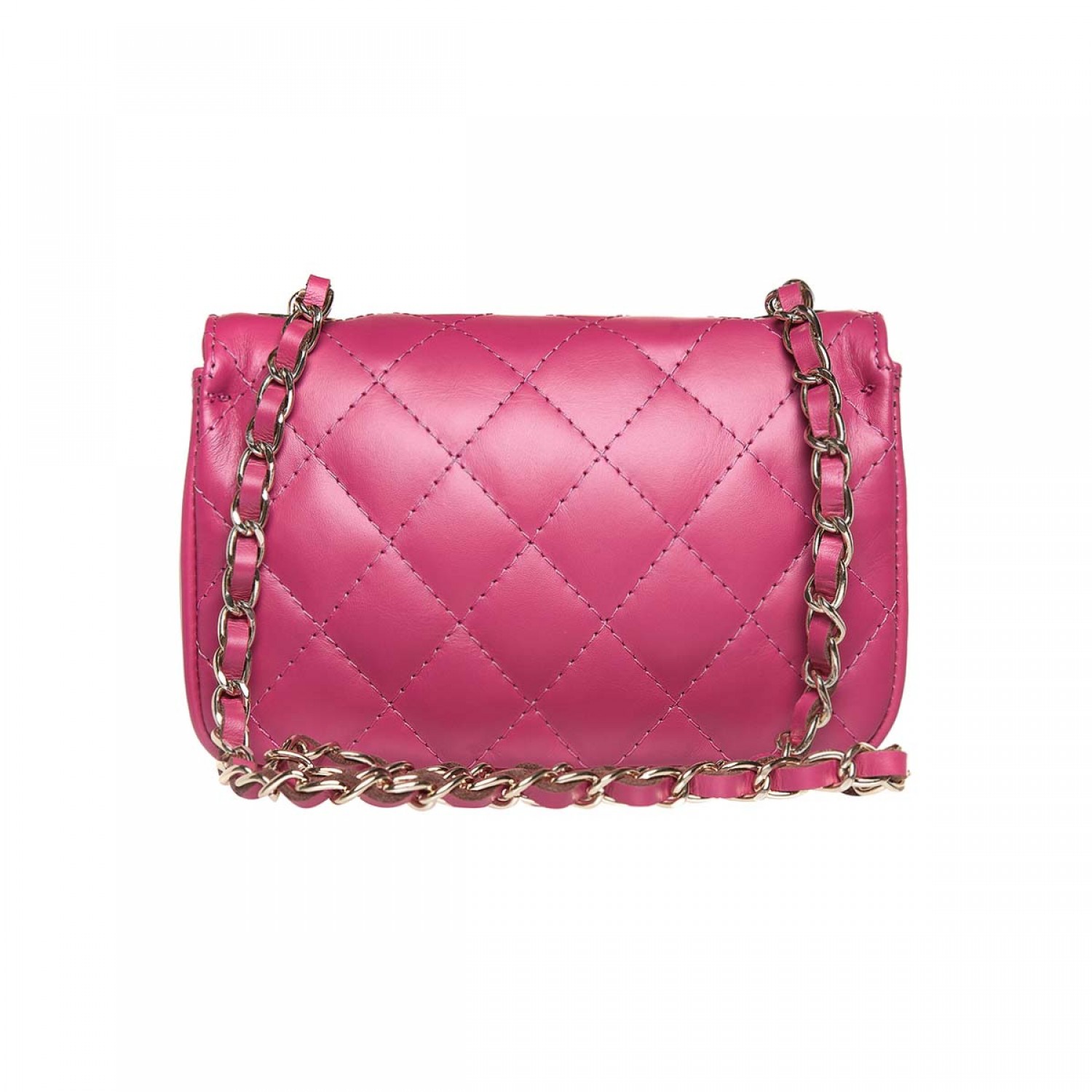 Geanta Mini din Piele Matlasata Roz Fuchsia - Agnes