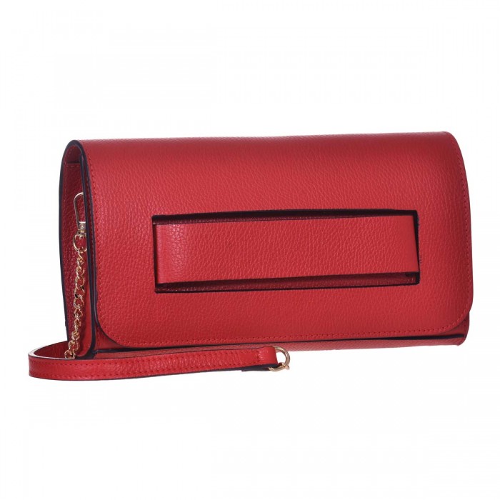 Geanta Plic din Piele Naturala Rosie Nicola