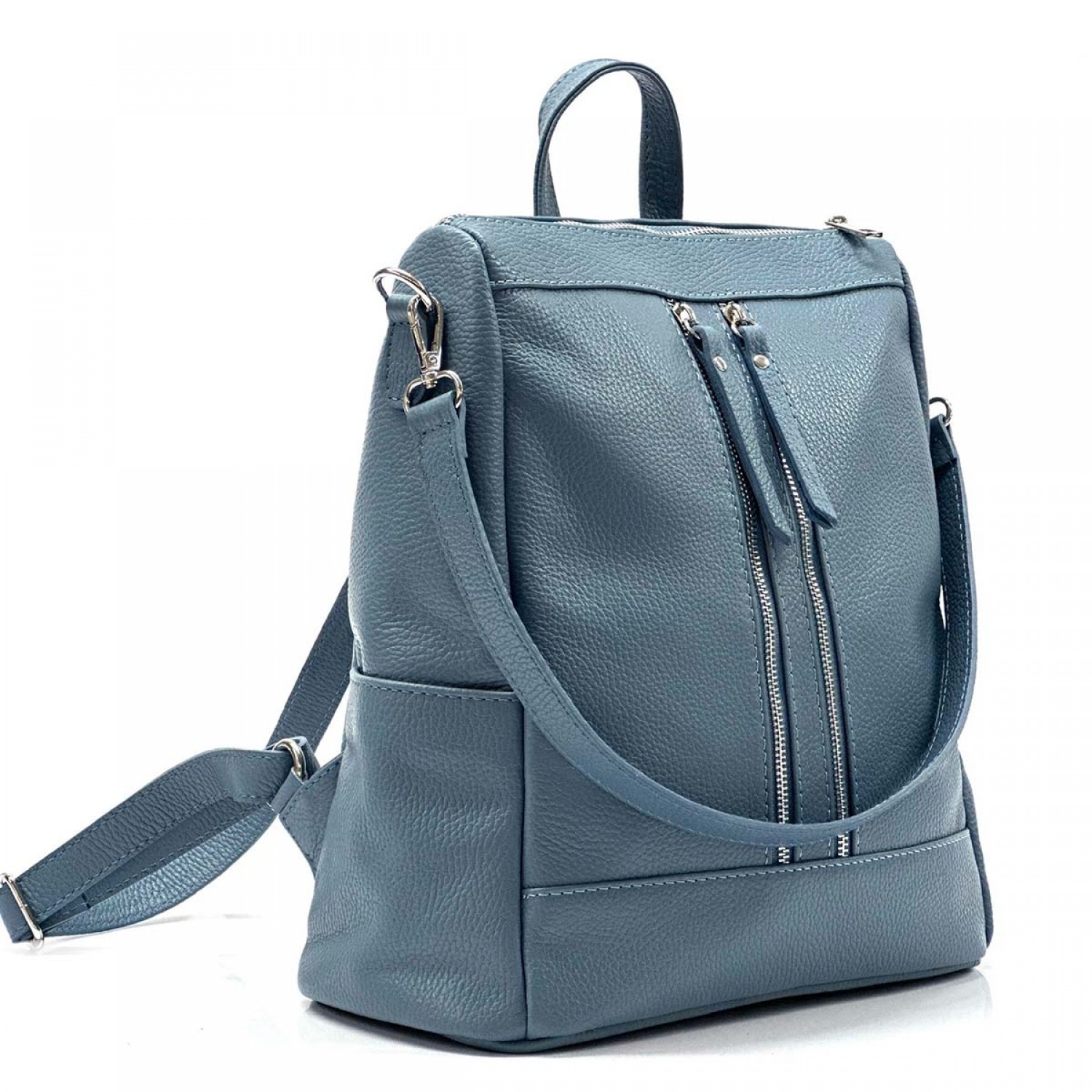 Rucsac tip Geanta Piele Naturala Albastra - Rene