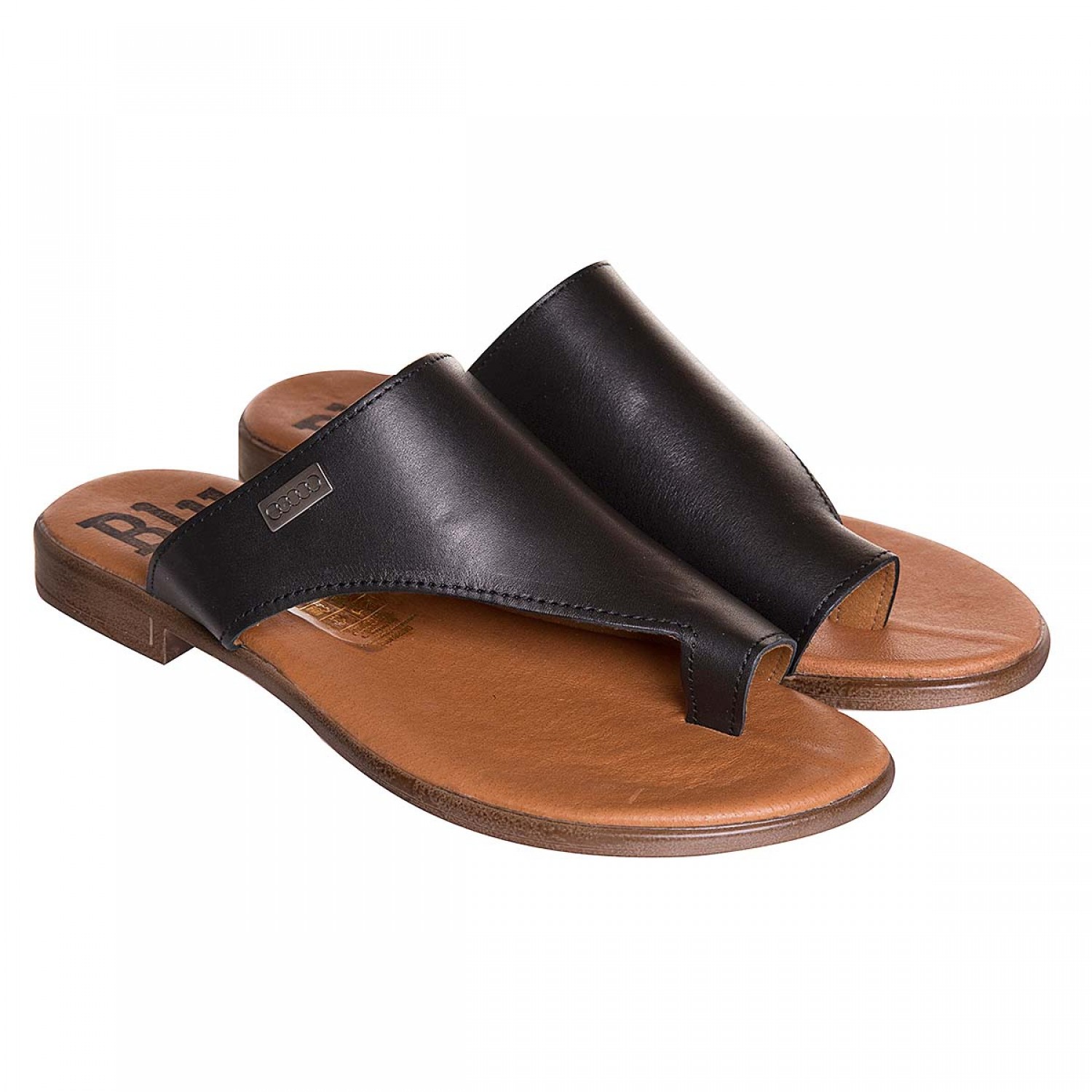 Papuci dama din Piele Naturala Neagra - Indira